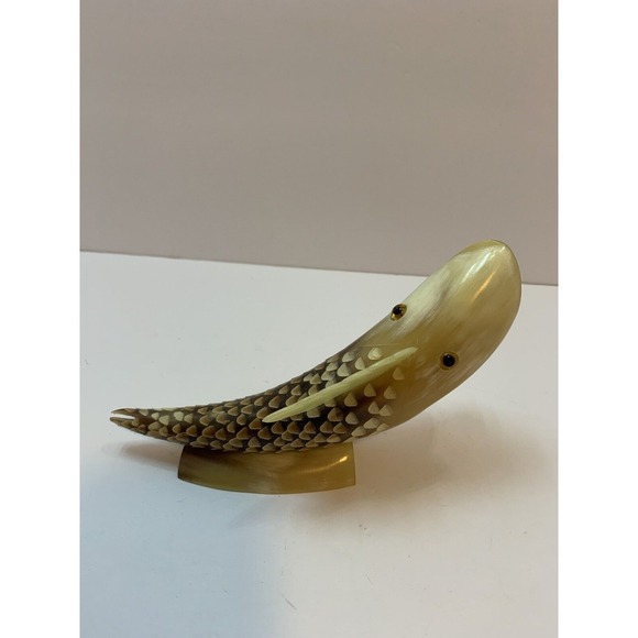 Fish | Vintage Bovine Horn Open Mouth Decorative Fish Sculpture | Poshmark